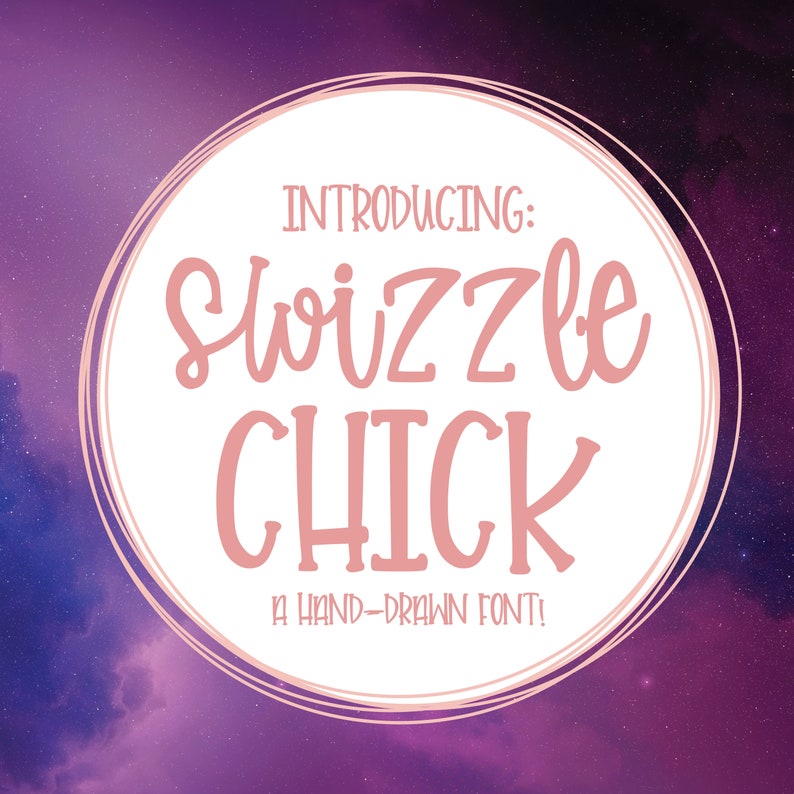 Swizzle Chick Cute Bouncy Digital Font Alphabet Download Hand - Etsy