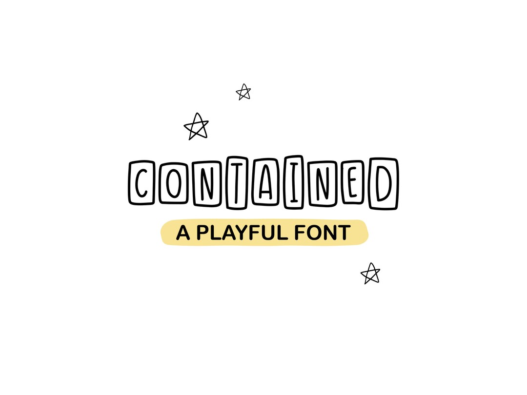 Contained Font | Cricut Font, Handwritten Font, Hand-drawn Font, Cute ...
