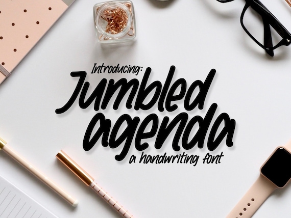 Jumbled Agenda Font Instant Digital Download Handwriting - Etsy