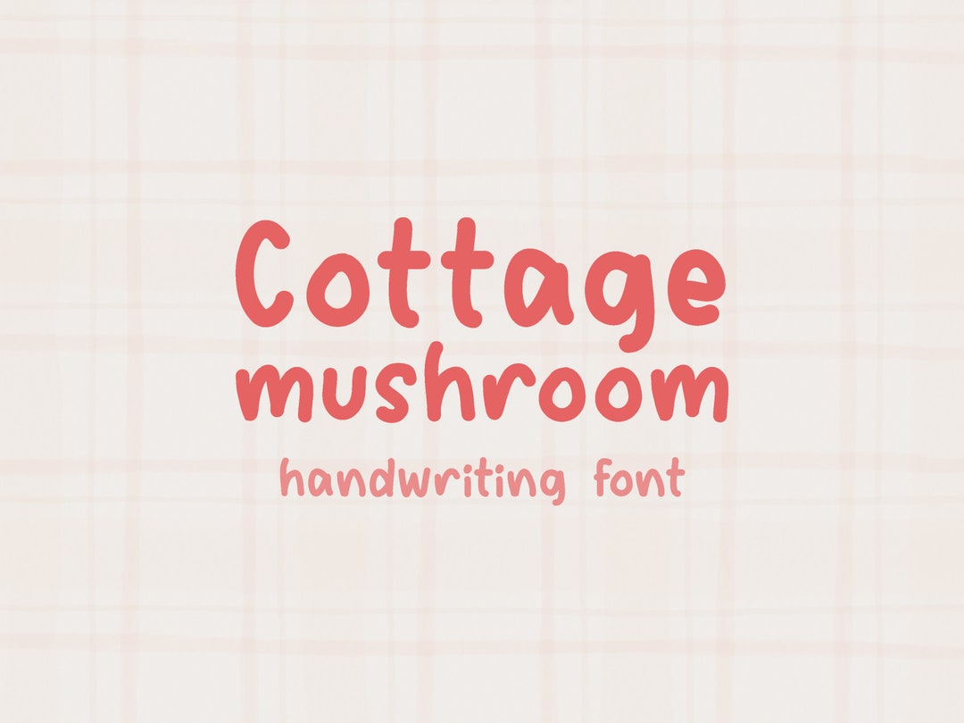 Cottage Mushroom Font | Handwriting Font, Commercial Use, Cottagecore ...