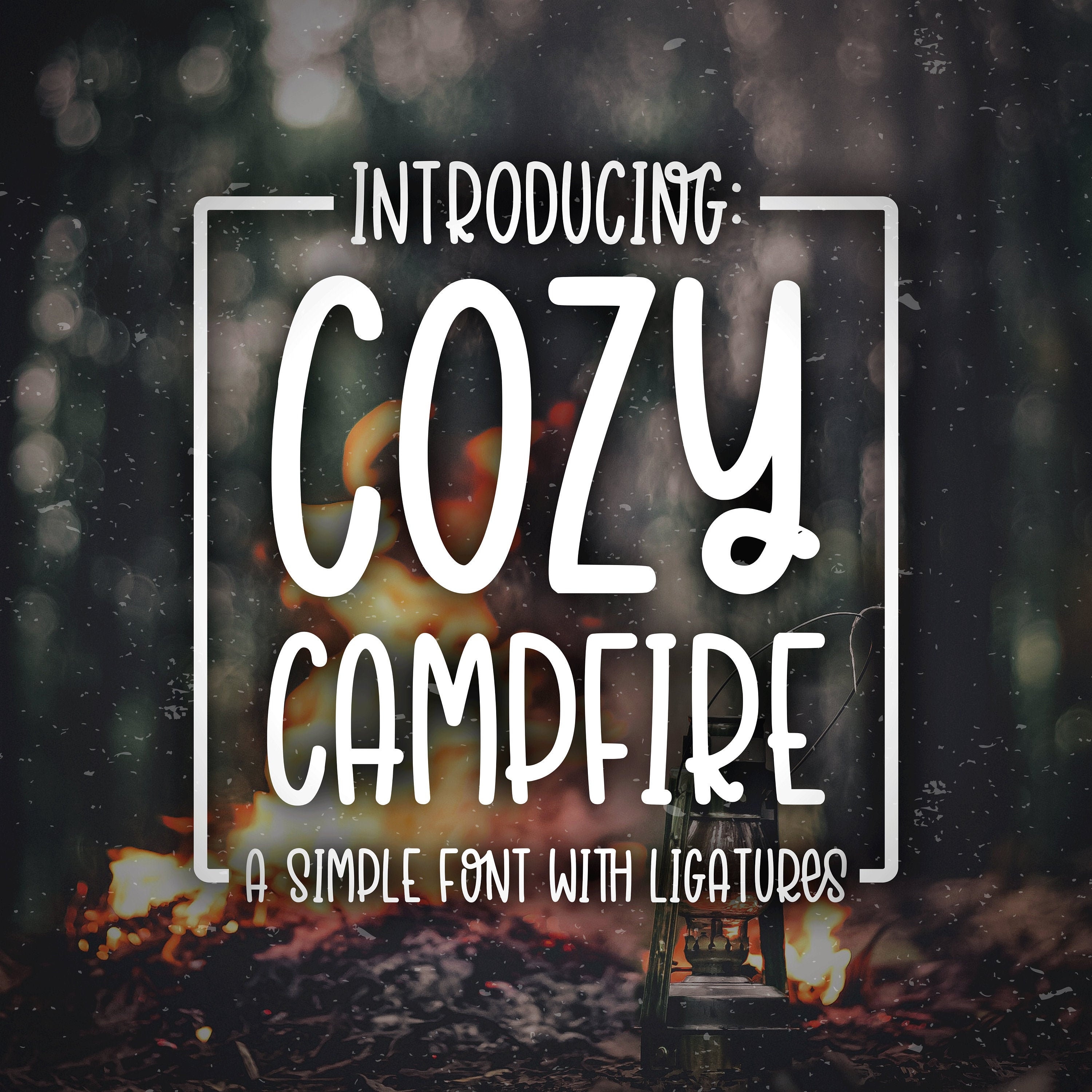 Cozy Campfire Hand Drawn Font With Ligatures Instant Digital | Etsy
