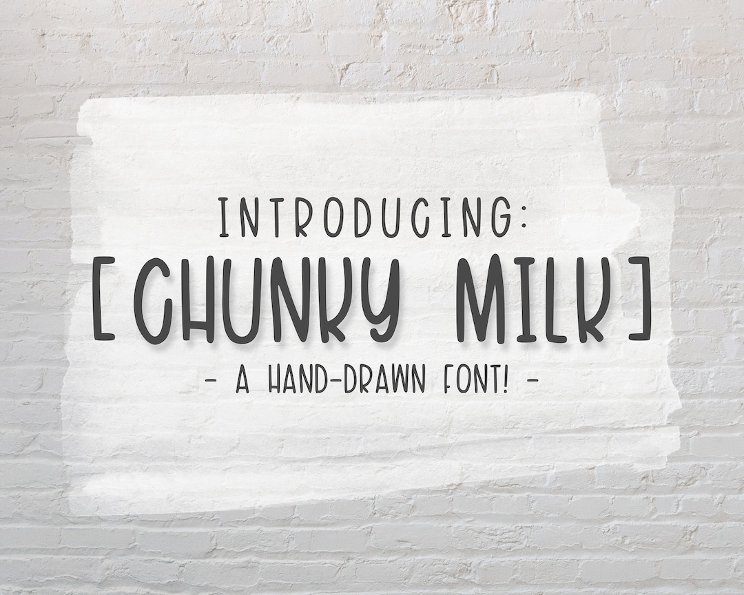Chunky Milk Hand Drawn Font - Instant Digital Download - Small Charming ...