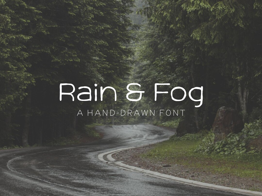 Rain and Fog Font | Hand-drawn Font, Cricut Font, Cozy Font, Cute Font ...