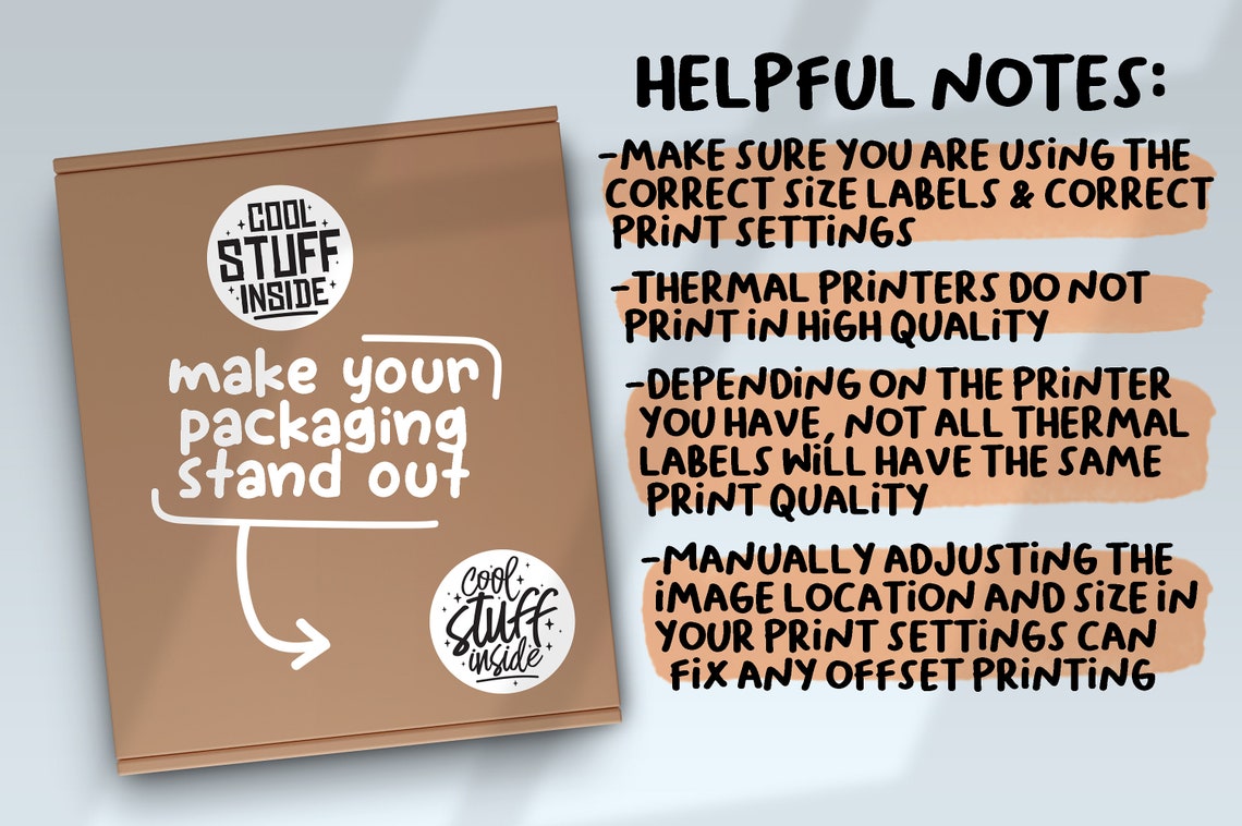 Thermal Label Design | Cool Stuff Inside 2x2 Circle | Small Business ...
