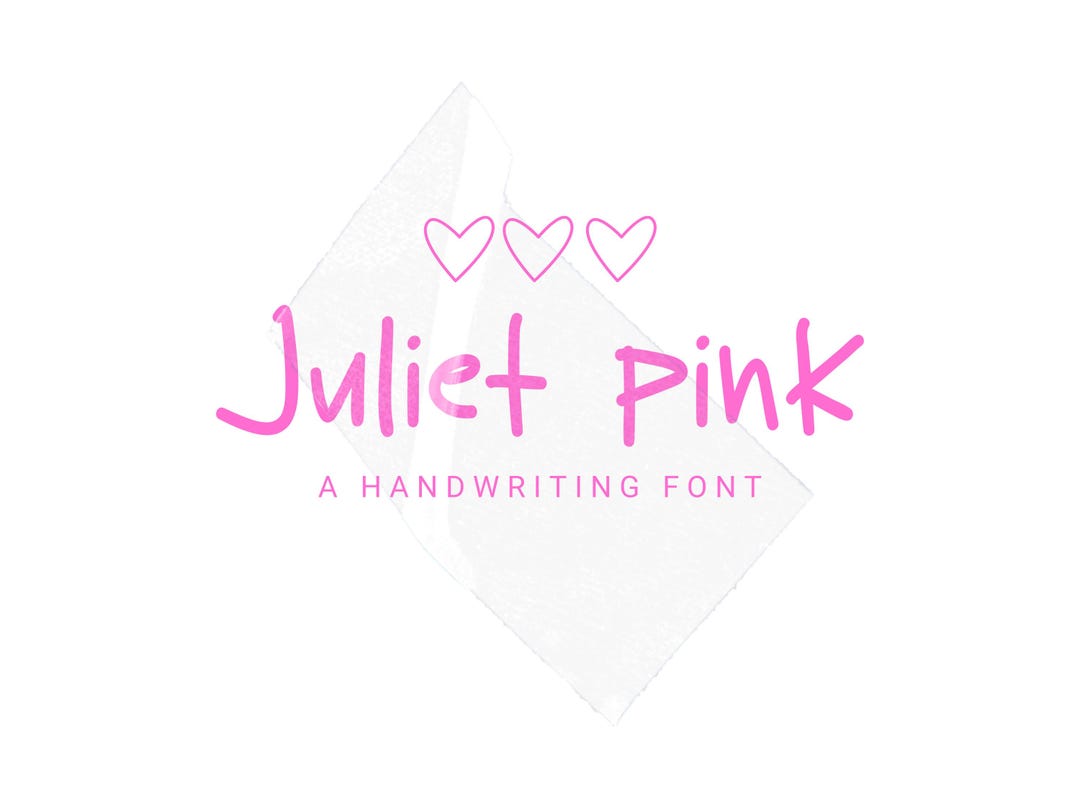 Juliet Pink Font | Cricut Font, Handwriting Font, Planner Font, Hand ...