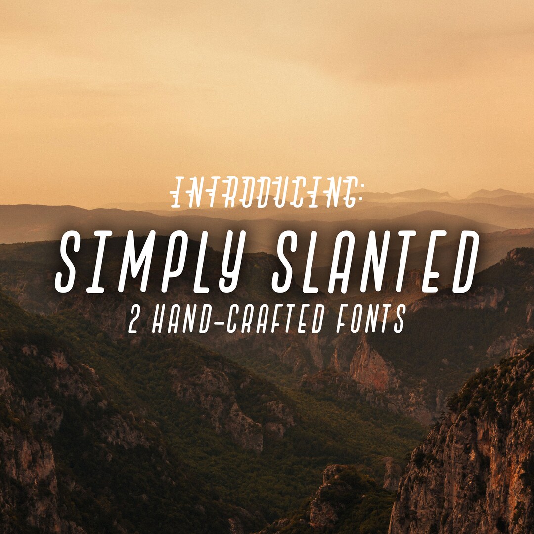 Simply Slanted 2 Hand-crafted Fonts - Instant Digital Download - Fun ...