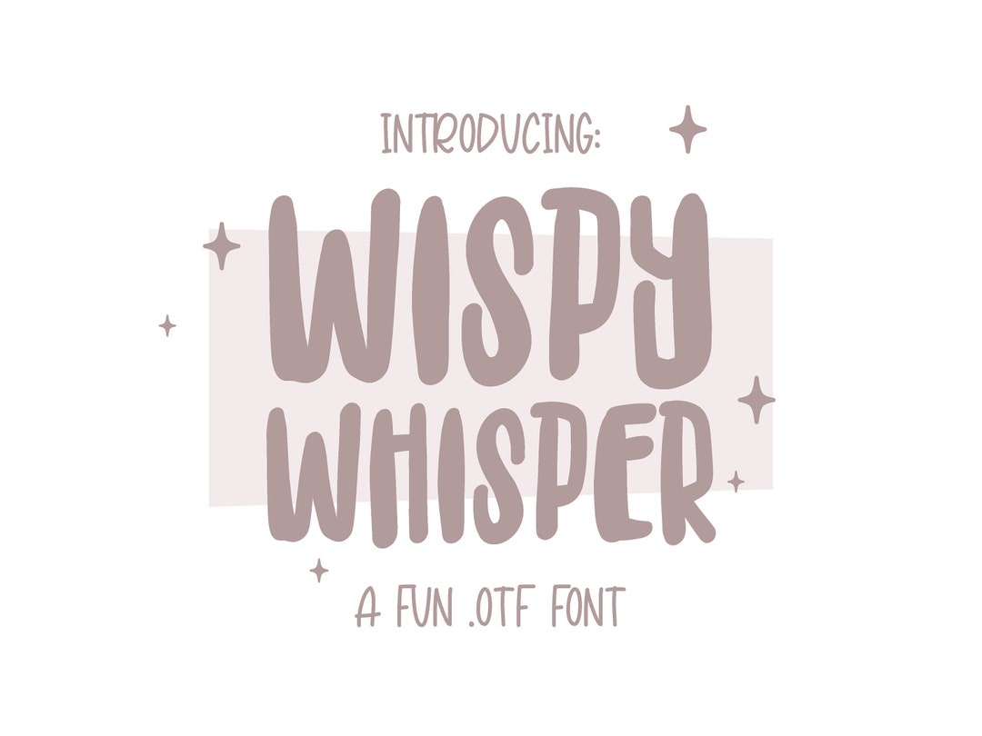 Wispy Whisper Font | Instant Digital Download | Thick Handwriting ...