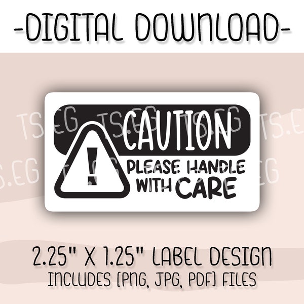 Handle With Care Sticker - Etsy