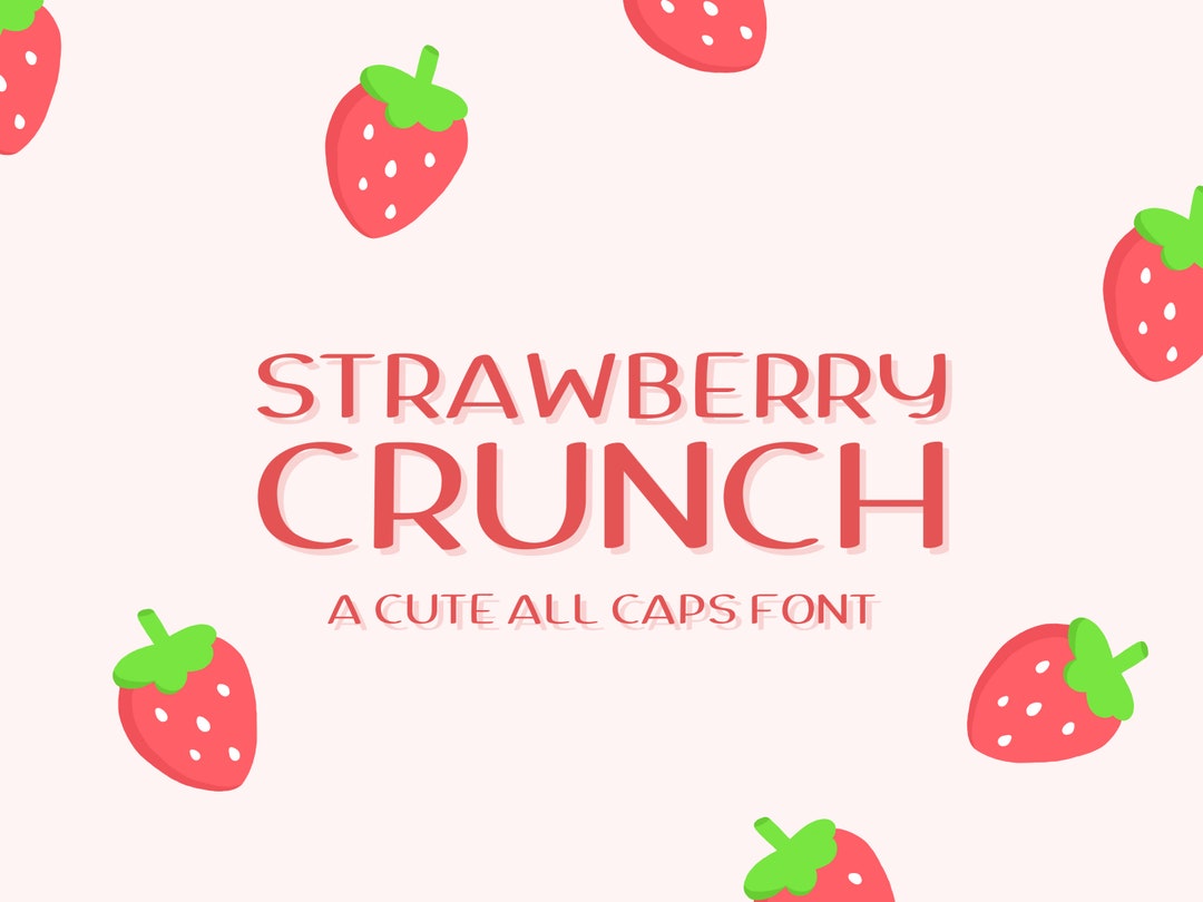 Strawberry Crunch Font | Cricut Font, Handwritten Font, Hand-drawn Font ...