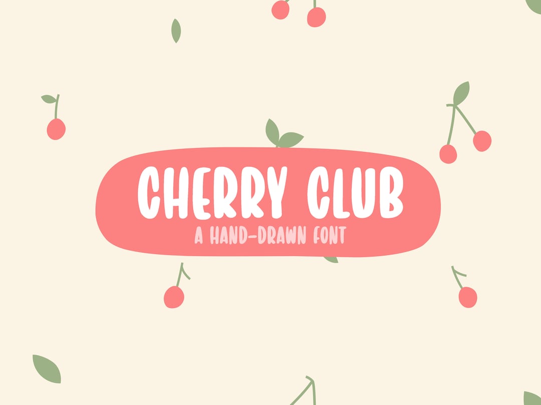 Cherry Club Font | Instant Digital Download | Alphabet Typeface ...