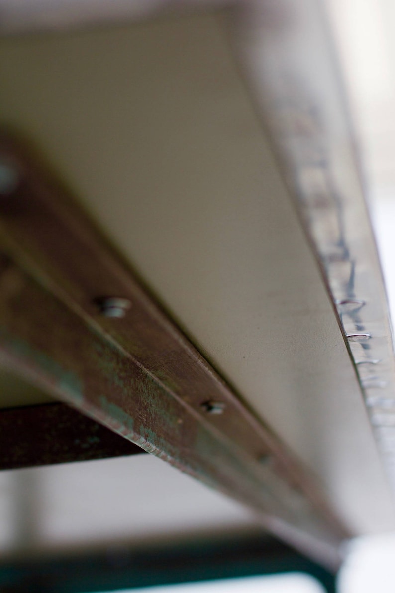 Saunders Industrial Zinc Topped Table With Vintage Reclaimed Metal ...