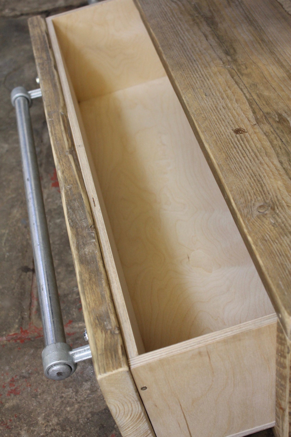 Victoria Hall Stand - Reclaimed Wooden Double Drawer Unit With Hanging ...