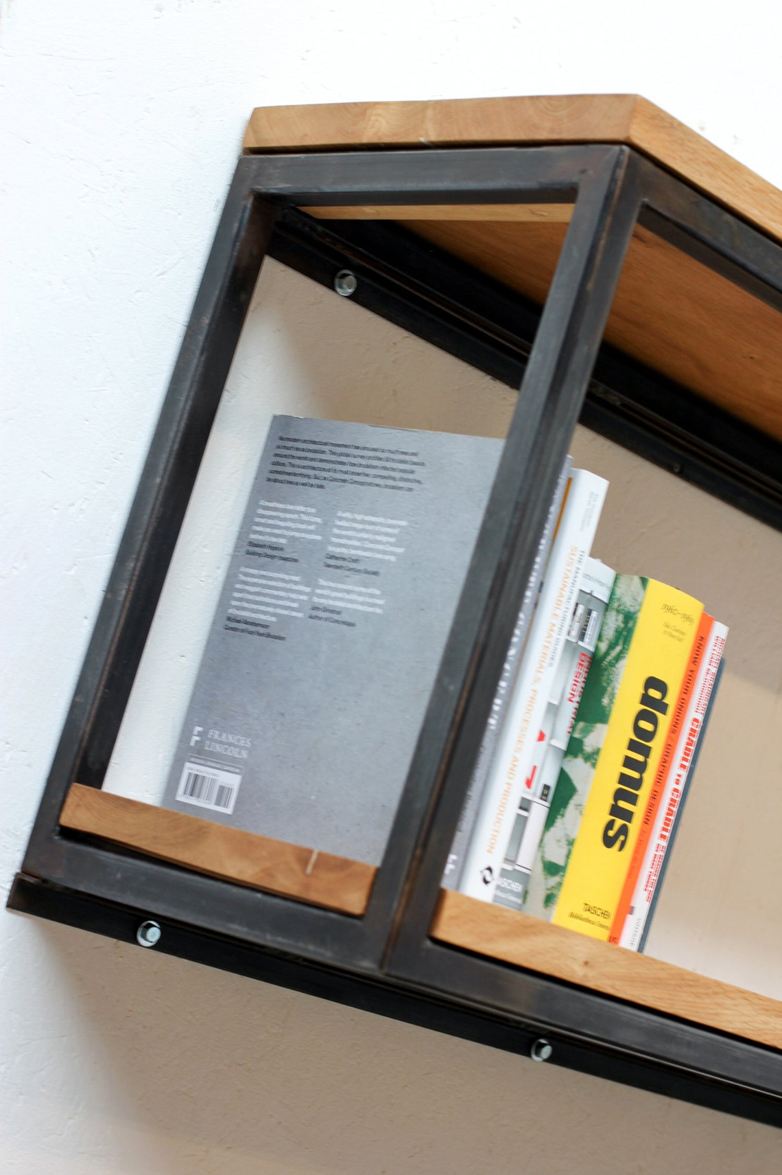 Orla Welded Dark Steel Box Section and Premium Oak - Etsy