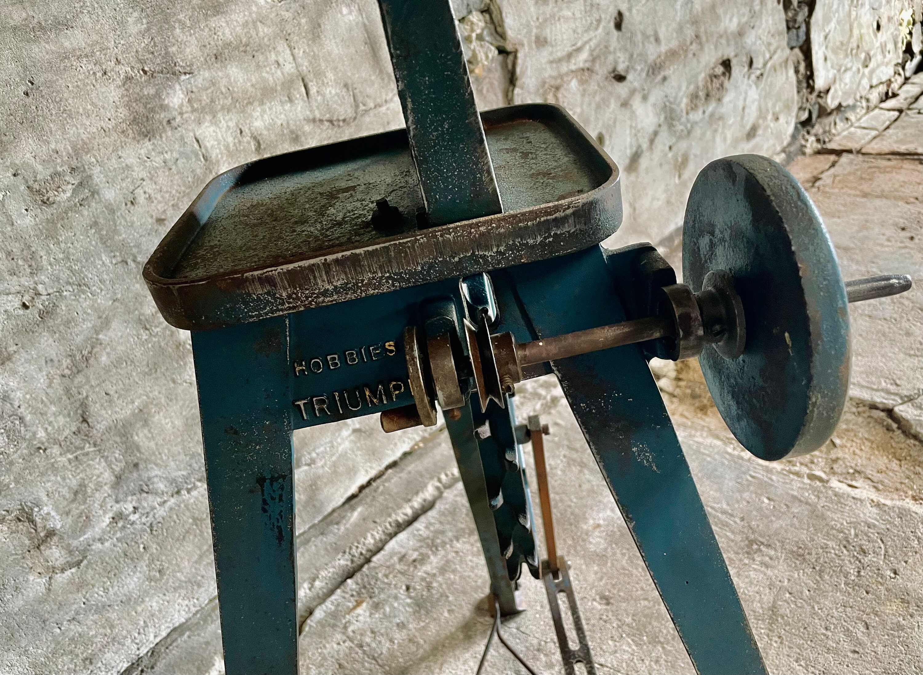 Ellis Antique and Repurposed Band Saw Side Table With Reclaimed ...