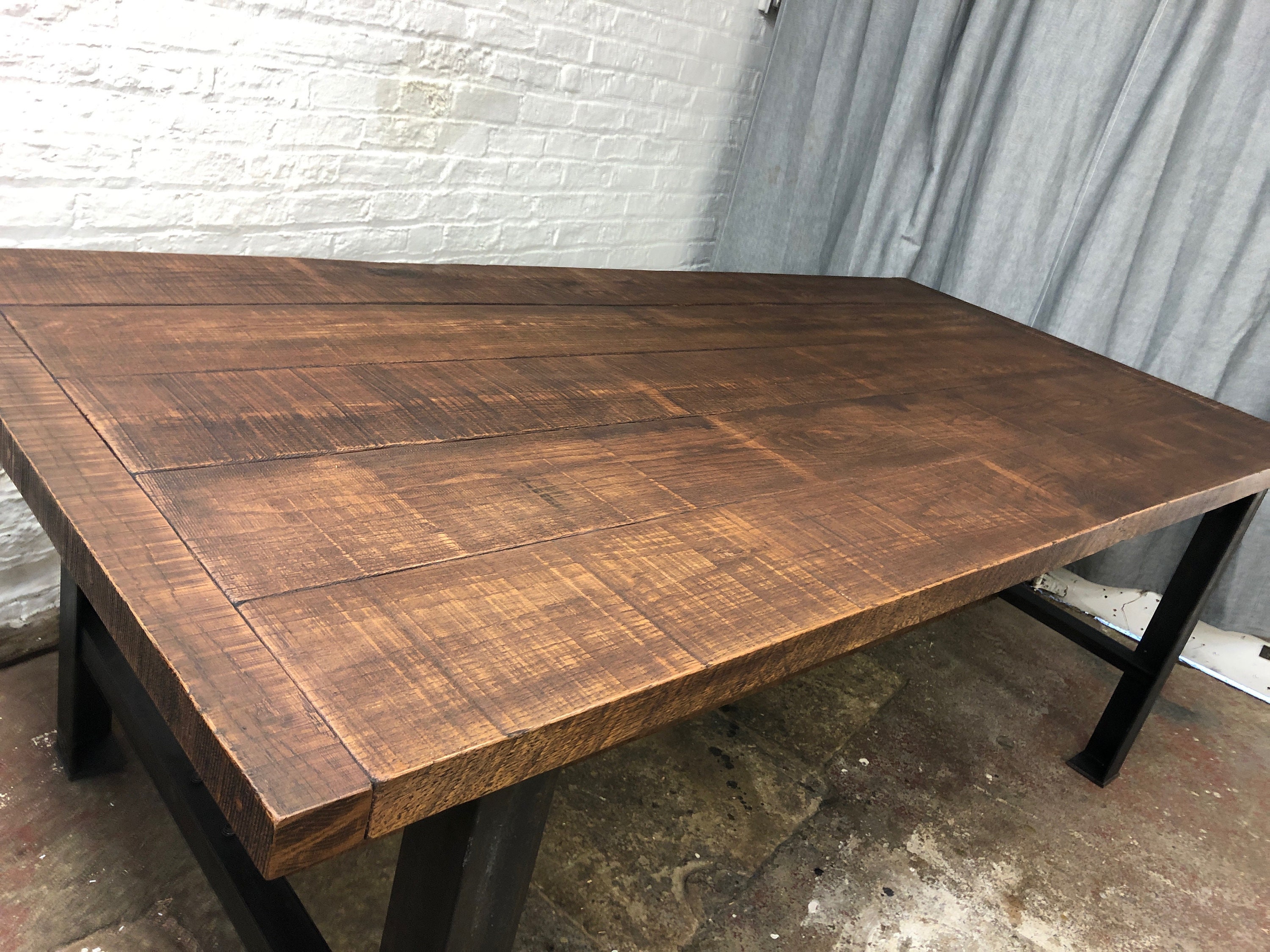 Rix Vintage/antique Style Breadboard Table/ Oak Dining Table Bespoke ...