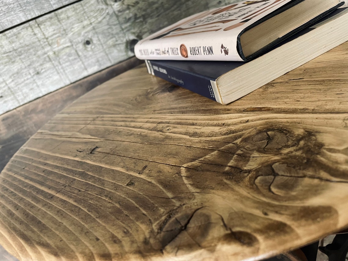 Freya Antique and Repurposed Band Saw Side Table With Reclaimed ...