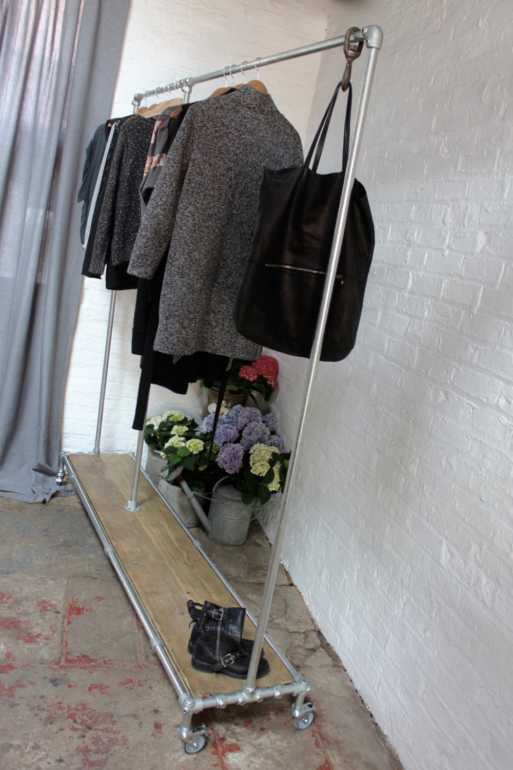 Michelle Galvanised Steel Pipe Clothes Rail / Rack With a Pipe Framed ...