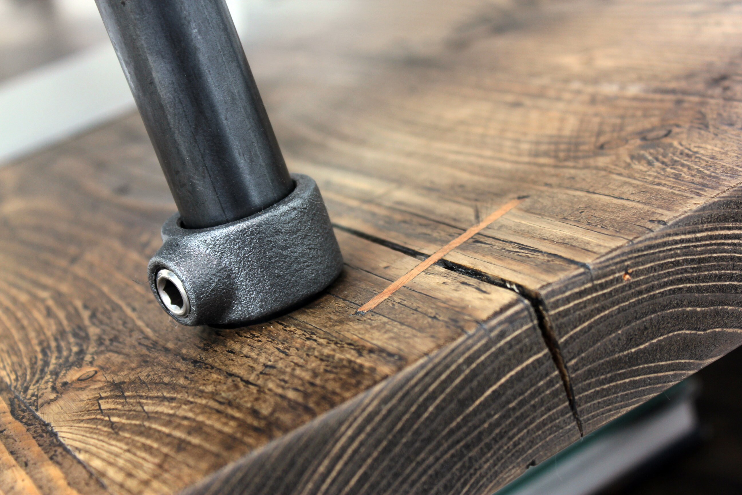 Zack Reclaimed Scaffolding Board Double Office Desk and Shelf Unit ...