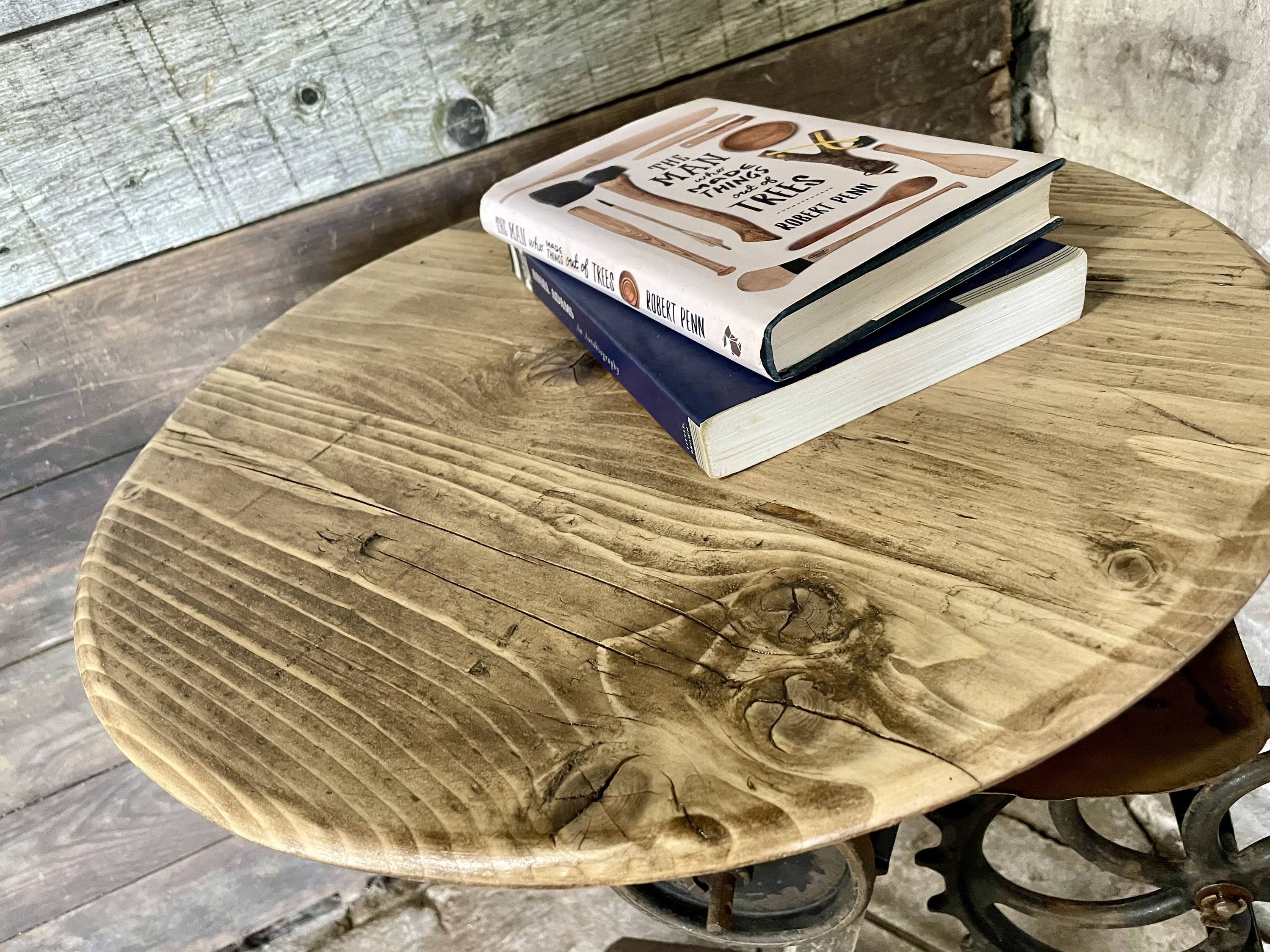 Freya Antique and Repurposed Band Saw Side Table With - Etsy UK