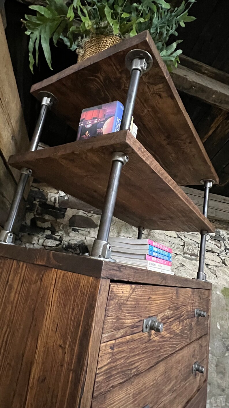 Saffron Reclaimed Scaffolding Board Industrial Tall Boy - Etsy