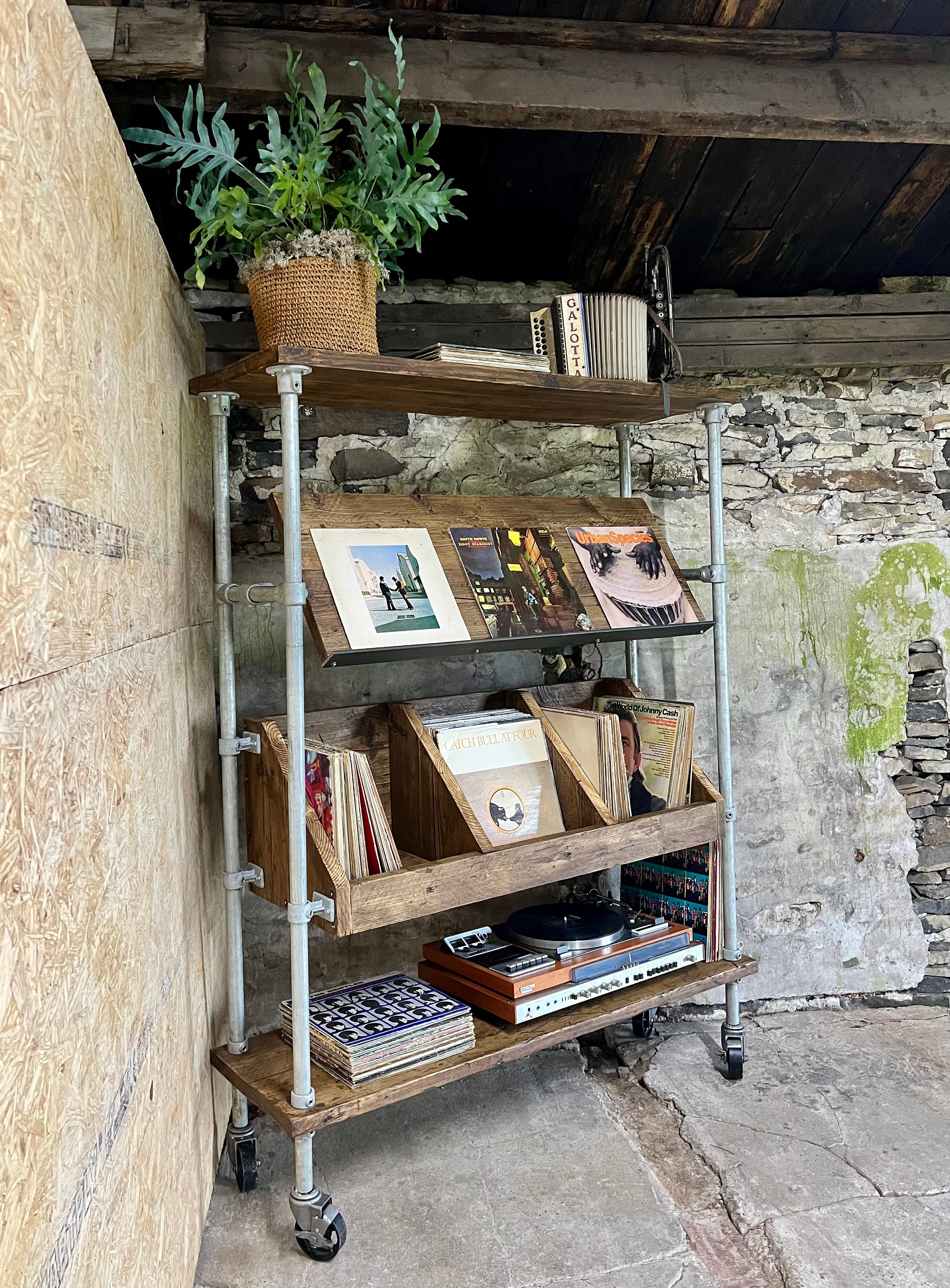 Warren Quadruple Layered Handmade Record/vinyl Storage, Display and ...