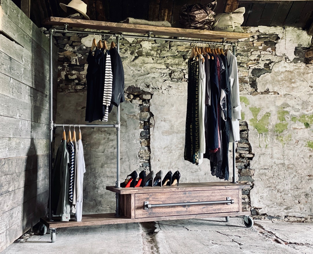 Paige Open Wardrobe or Hall Stand - Handmade Reclaimed Scaffolding ...