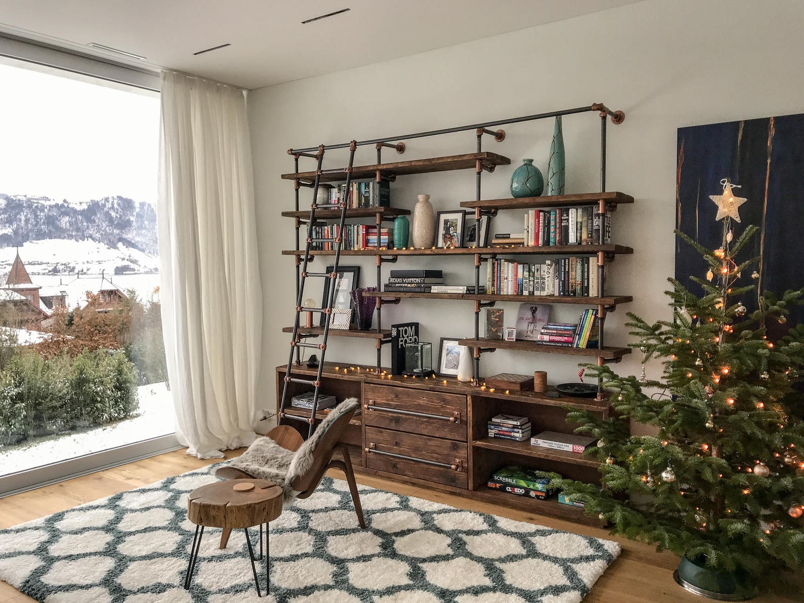 Bos Reclaimed Chestnut Stained Scaffolding Board Dark Steel - Etsy