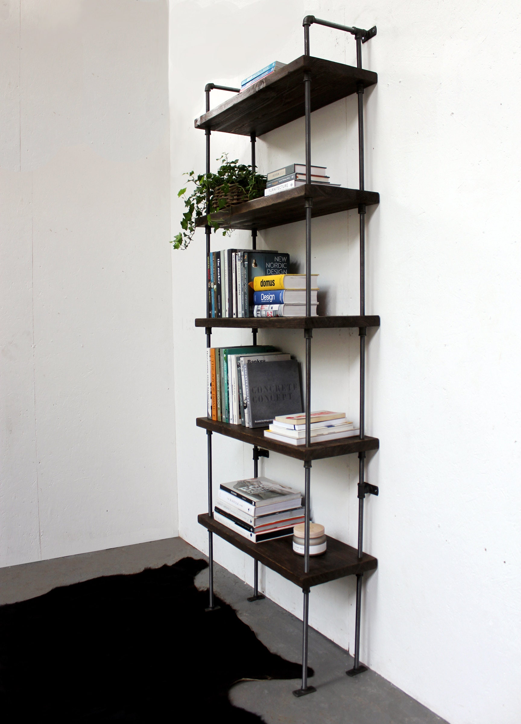 Stroud Bespoke Reclaimed Scaffolding Boards and Steel Shelving/bookcase ...