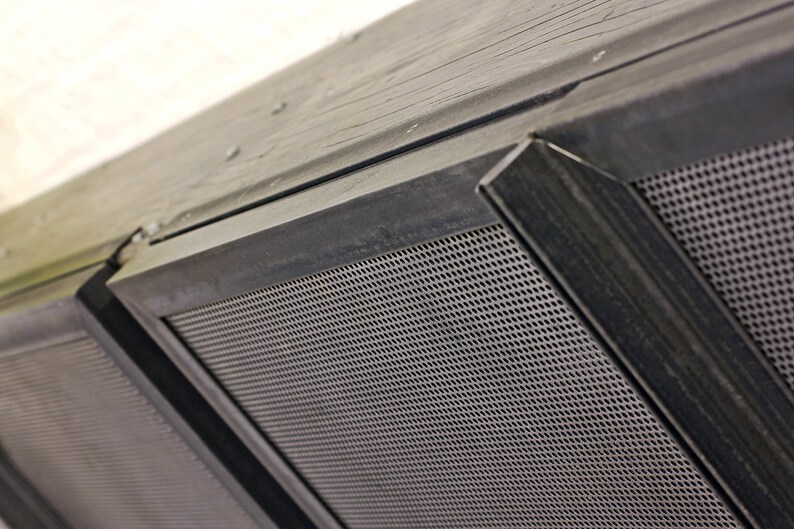 Siobhan Industrial Reclaimed Scaffolding and Perforated Steel Four Door ...