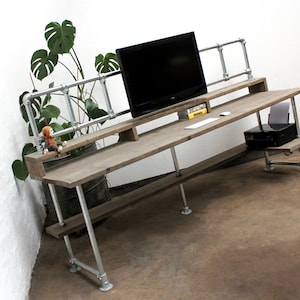 Ethan Reclaimed Scaffolding Board Industrial Style Desk With Built in ...