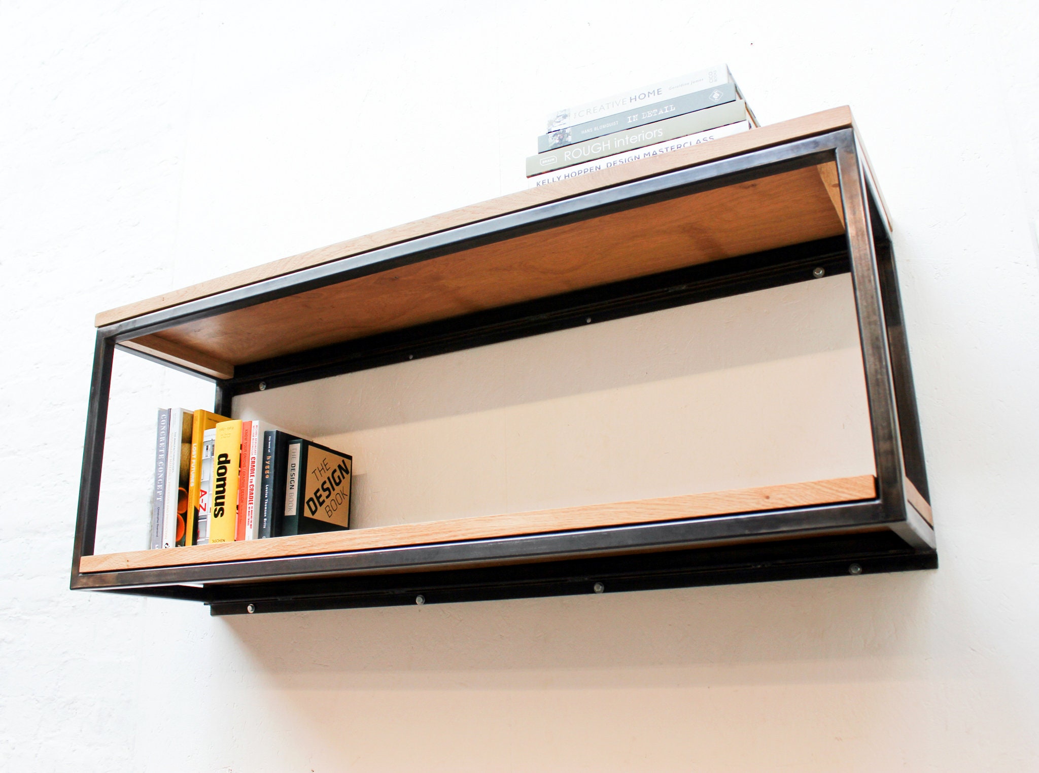 Orla Welded Dark Steel Box Section and Premium Oak - Etsy