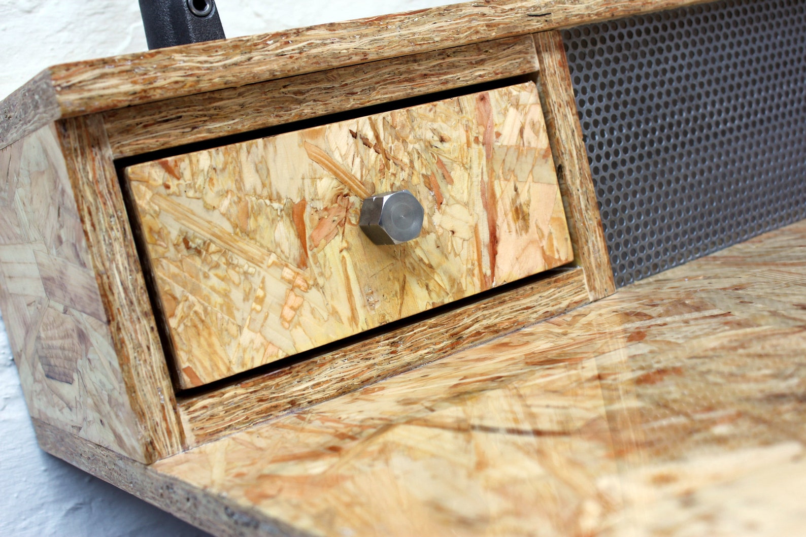 Pinder Highly Gloss Lacquered OSB Industrial Desk With Storage | Etsy