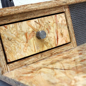 Pinder Highly Gloss Lacquered OSB Industrial Desk With Storage Drawers ...