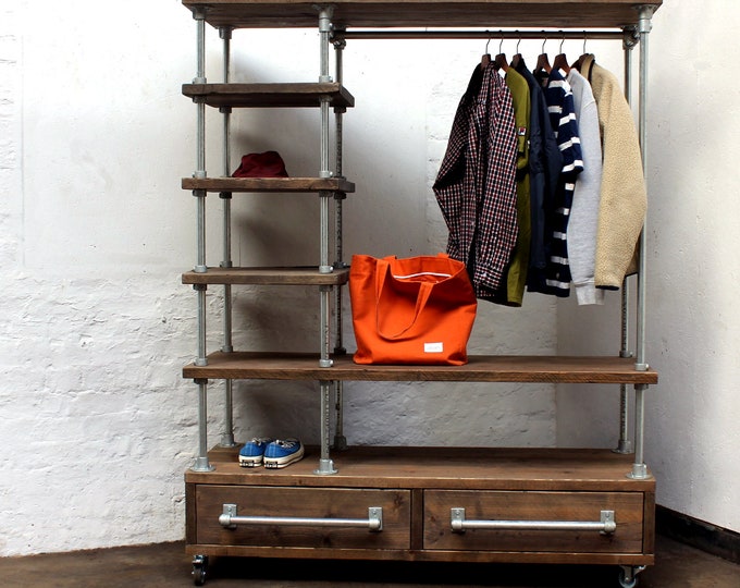 Geno Light Walnut Recycled Scaffolding Board and Galvanised Pipe ...