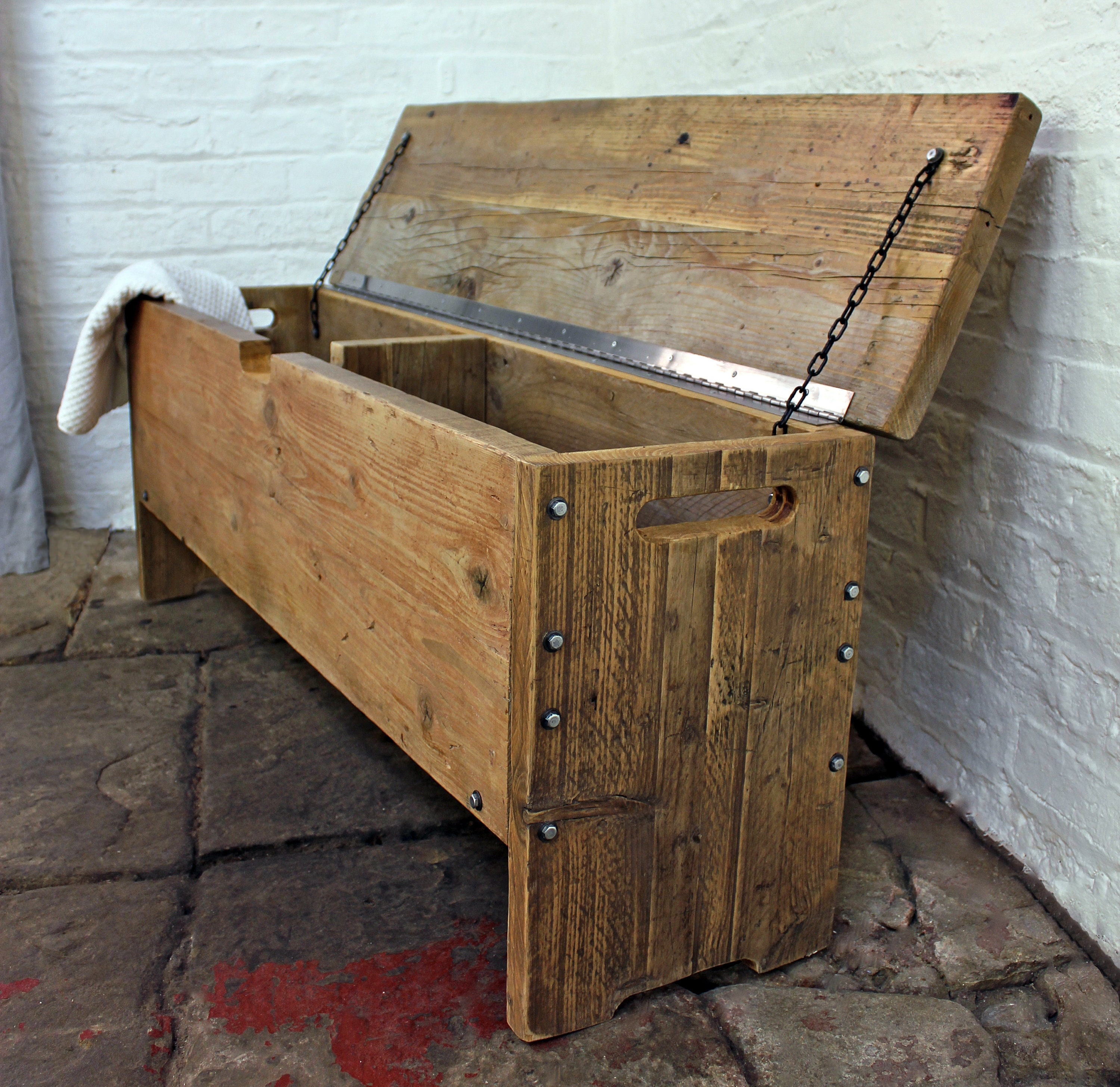 Millar Reclaimed Scaffolding Board Storage Bench / Bedding Box / Toy ...