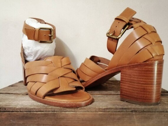 Frye tan leather heel sandal - Gem