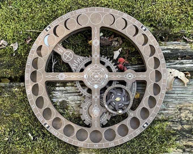 Perpetual Lunar Calendar | Clockwork Moon Phase Tracker - Etsy