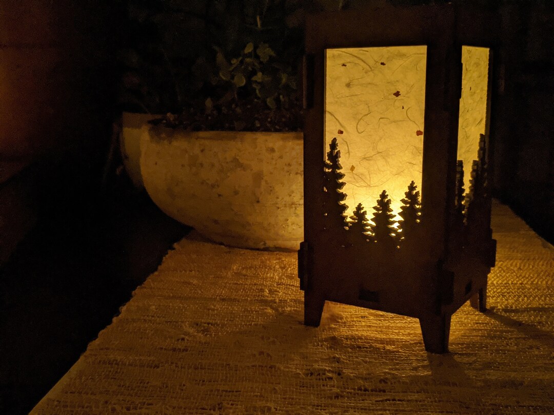 Tea Light Lantern, Flat-pack Kit - "pines" - Etsy