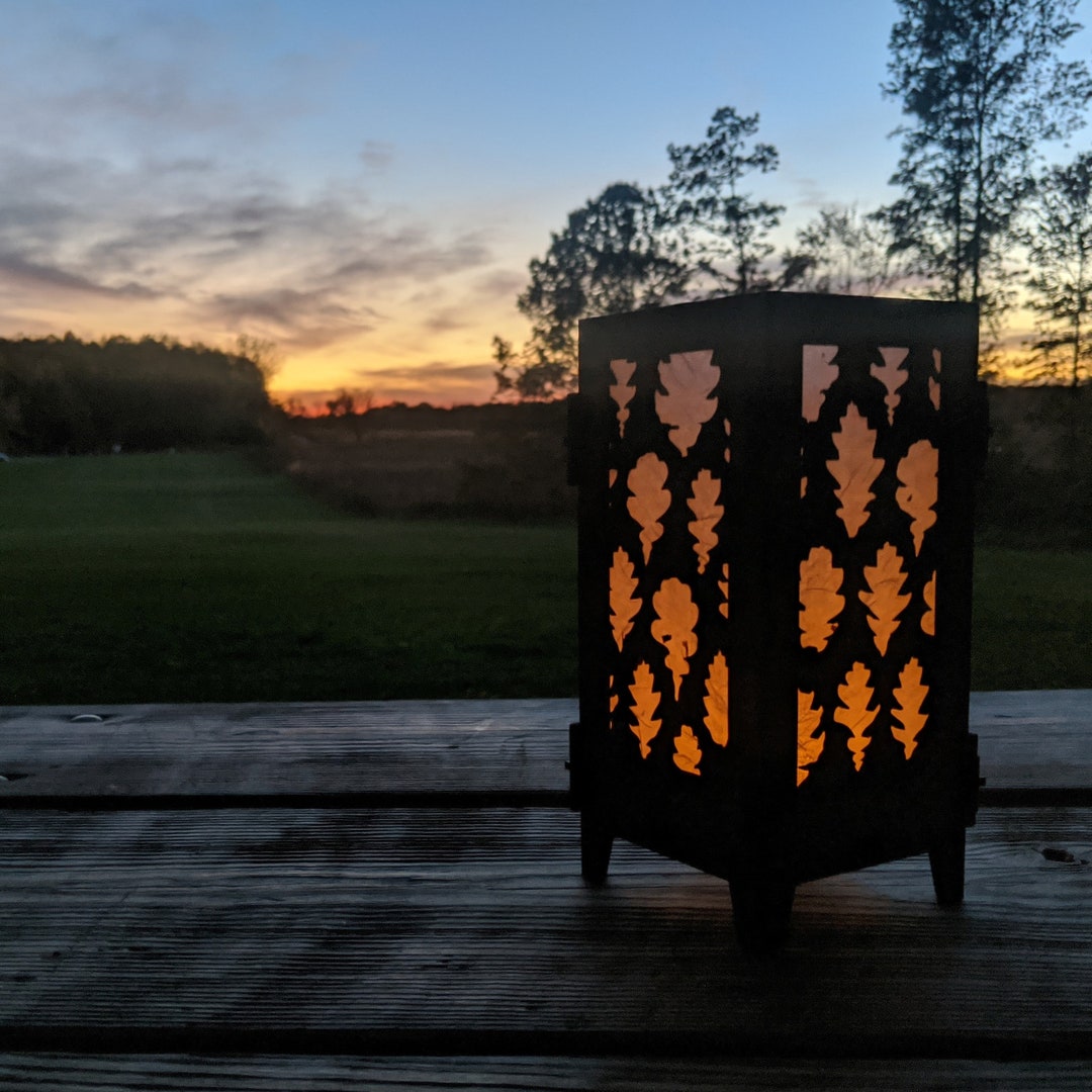Tea Light Lantern Flat-pack Kit - "oak Leaves" - Etsy