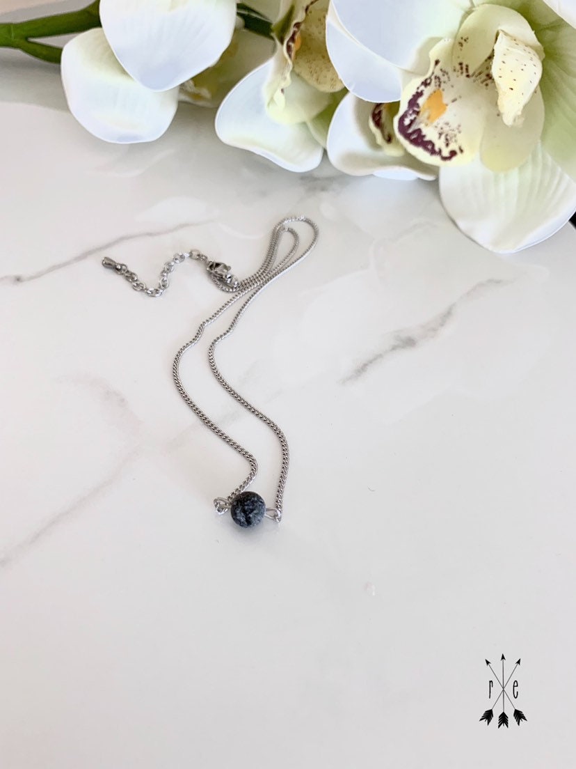 Unwaxed Lava Stone Choker Single Lava Necklace in Rose Gold | Etsy