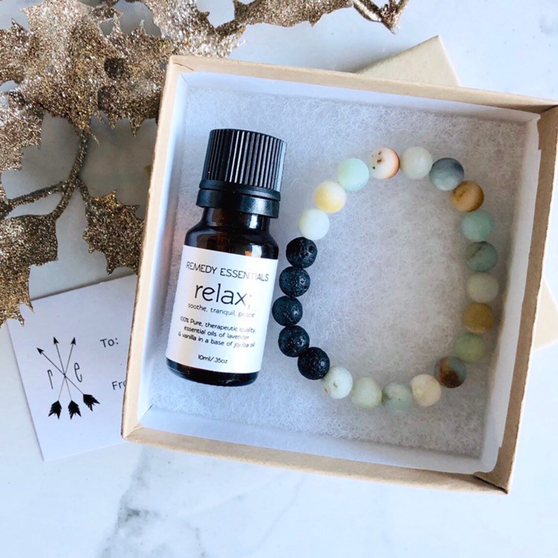 Gift Set Gemstone Aromatherapy Diffuser Bracelet & 10ml | Etsy