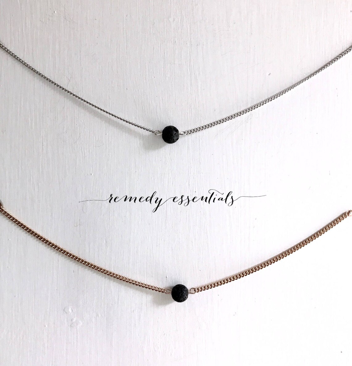 Unwaxed Lava Stone Choker Single Lava Necklace in Rose Gold | Etsy