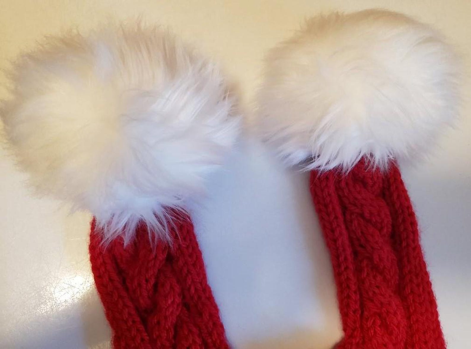 Penny's 2 Tailed Santa Hat- Adult Size- Hand Knit Double Tailed With ...