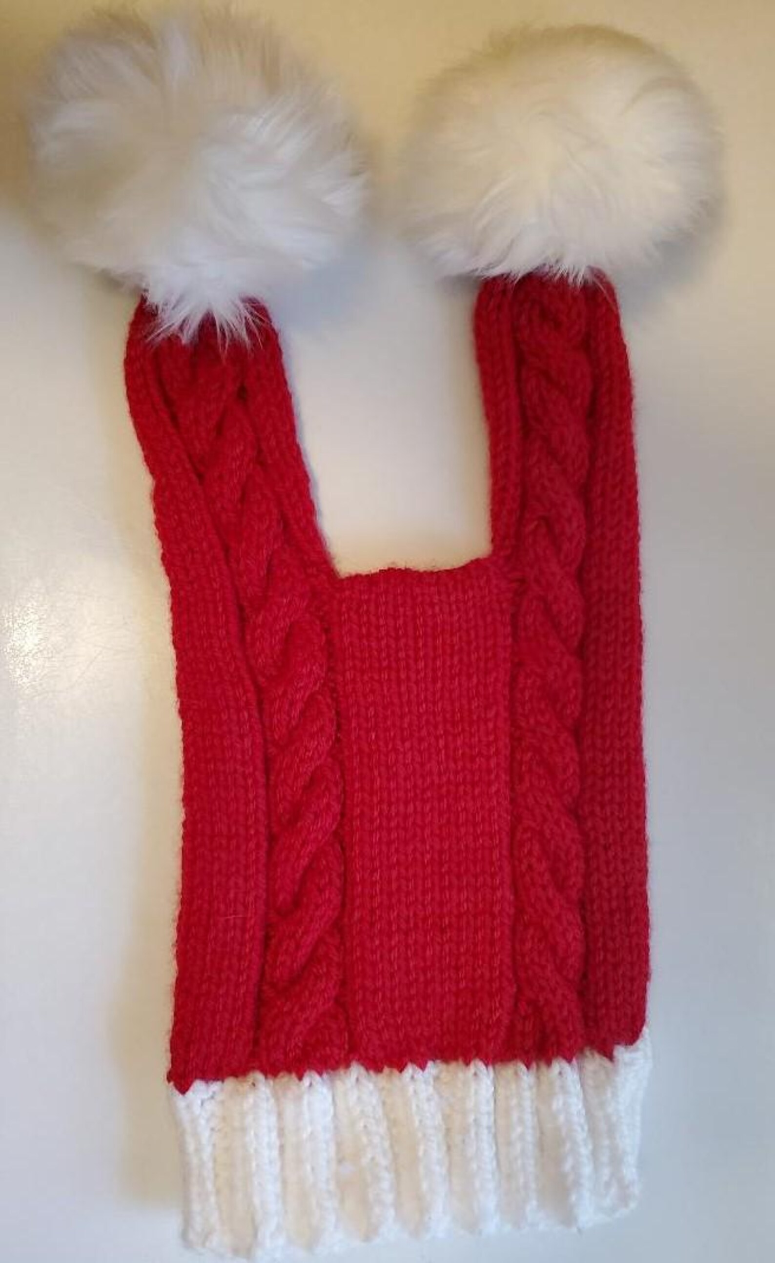 Penny's 2 Tailed Santa Hat- Adult Size- Hand Knit Double Tailed With ...