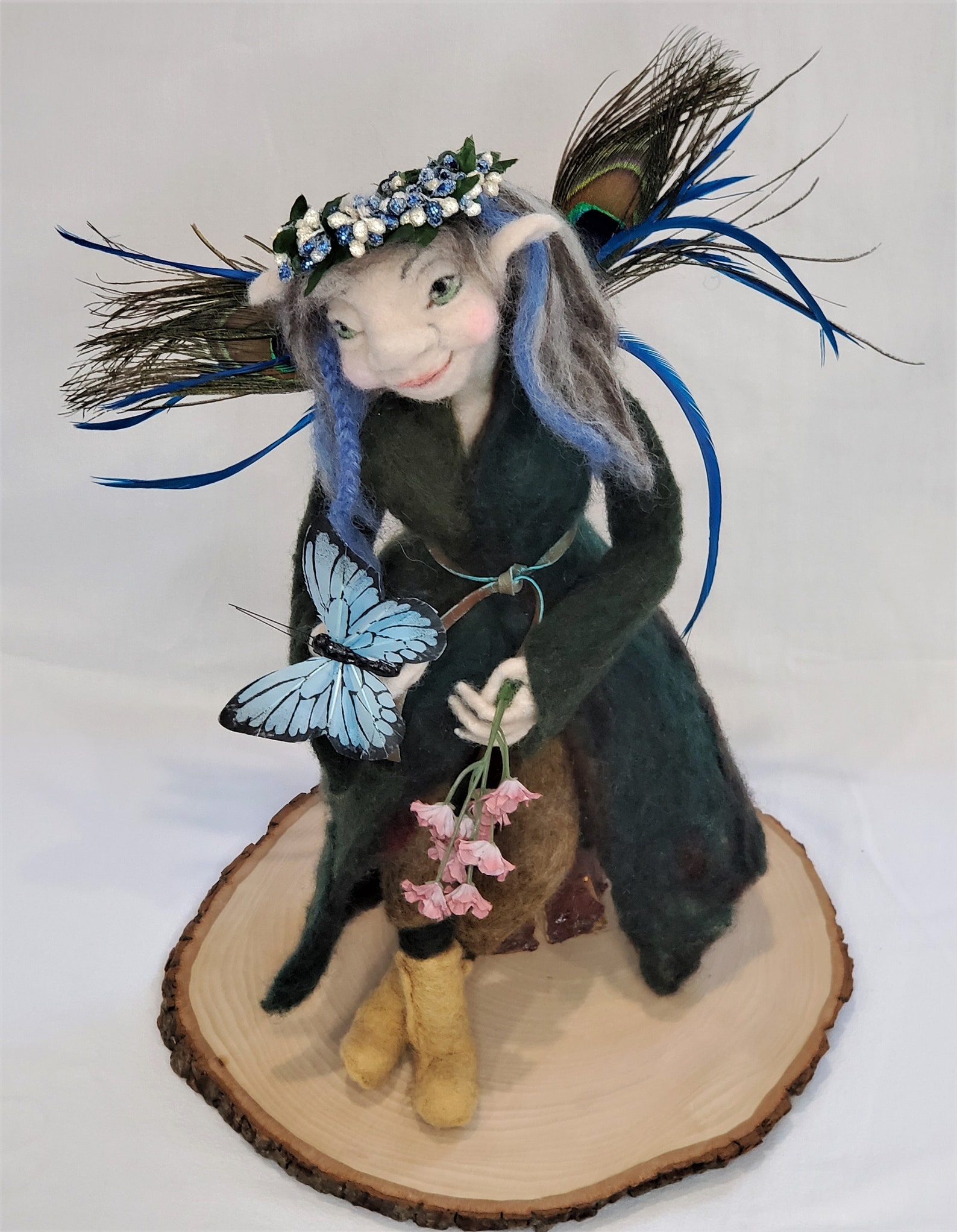 SOLD Needle Felted Woodland Fairy Forest Sprite Figure - Etsy