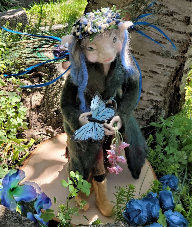 SOLD Needle Felted Woodland Fairy Forest Sprite Figure - Etsy