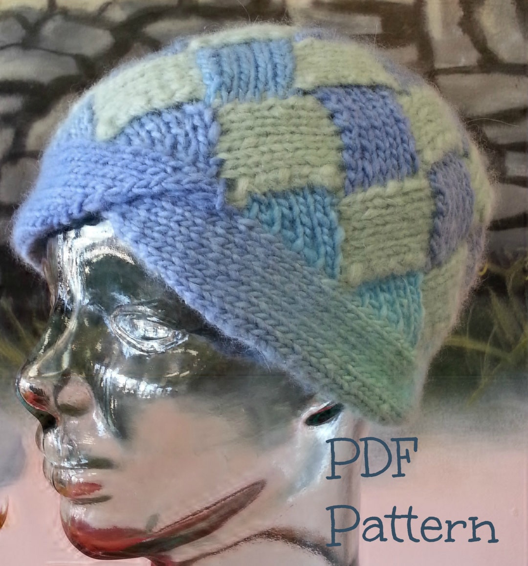 Entrelac Hat Knitting Pattern Cross Over Chapeau - Etsy