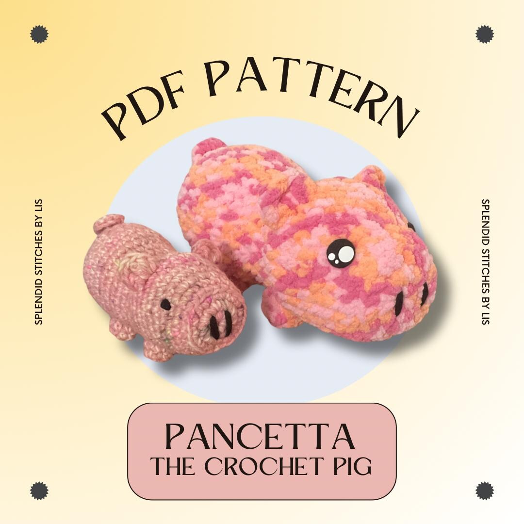 Crochet Pattern - Pancetta the Crochet Pig, Cute Crochet Plushie ...