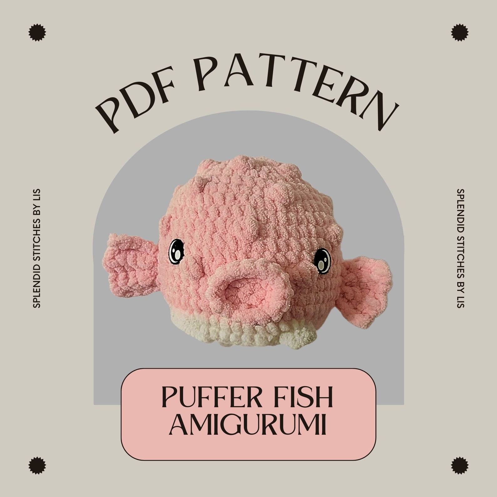 Crochet Pattern - Puffer Fish Amigurumi, Cute Crochet Plushie Stuffed ...