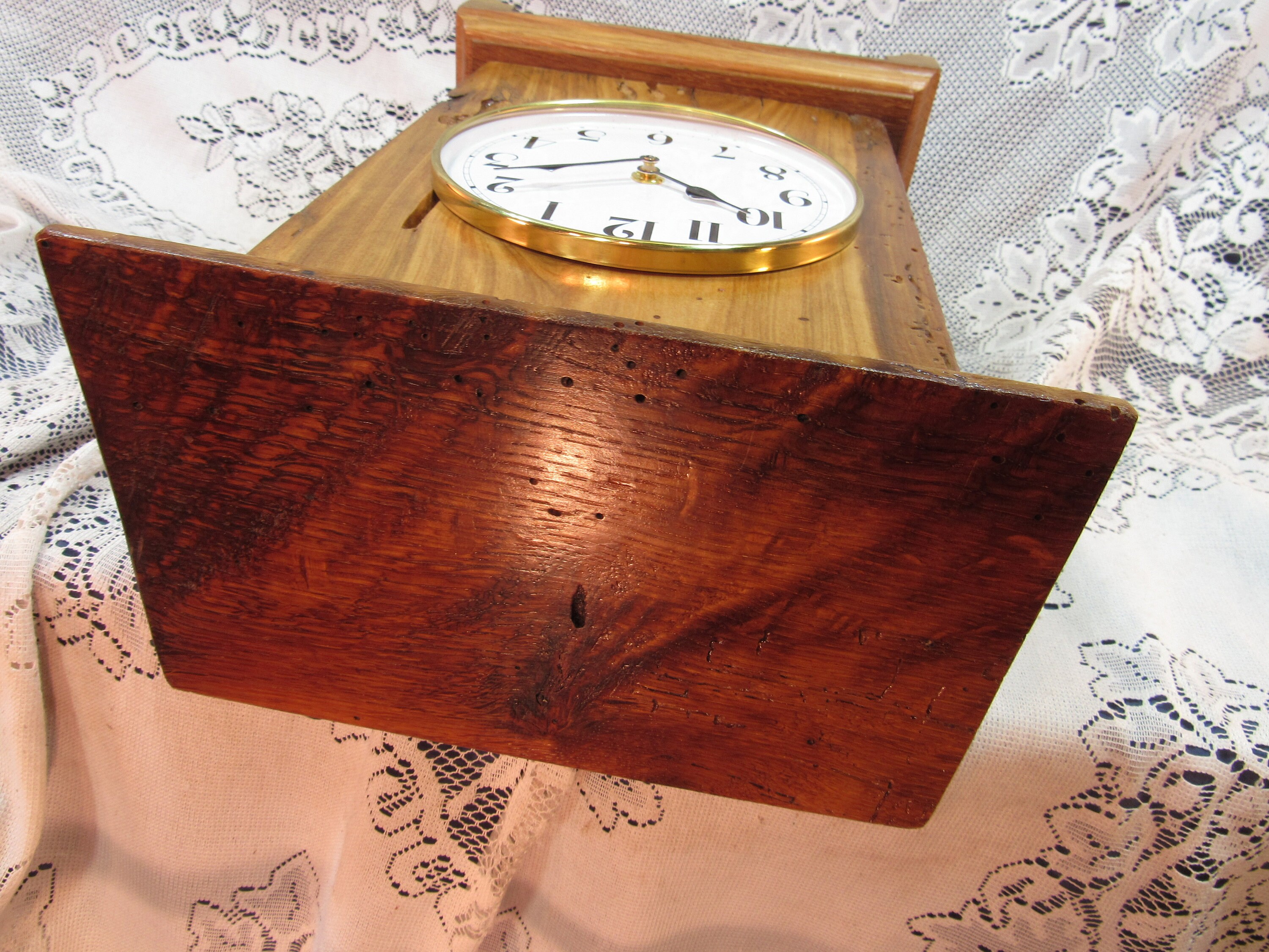 Magnificent Massive Mantle Clock From 1800's Wormy Chestnut Barn Beams ...